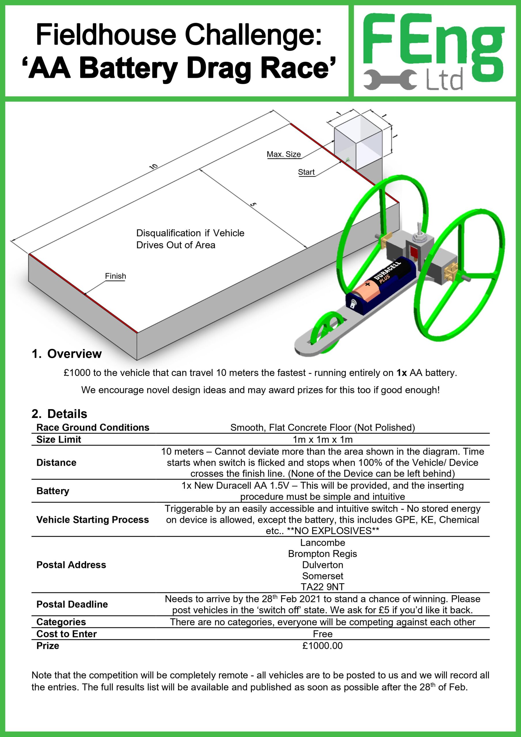 1. AA Battery Drag Race – Fieldhouse Engineering Ltd